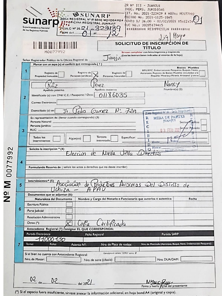 Sunarp 30 Hojas | PDF