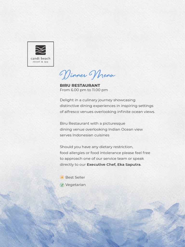 Dinner Menu - Biru Restaurant PDF | PDF | Indonesian Cuisine | Food And ...