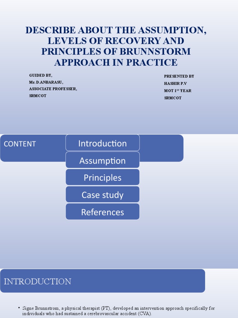 Brunnstrom Approach (Hashir) | PDF | Anatomical Terms Of Motion | Joints