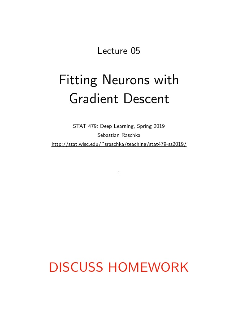 L05 Gradient-Descent Slides PDF | PDF