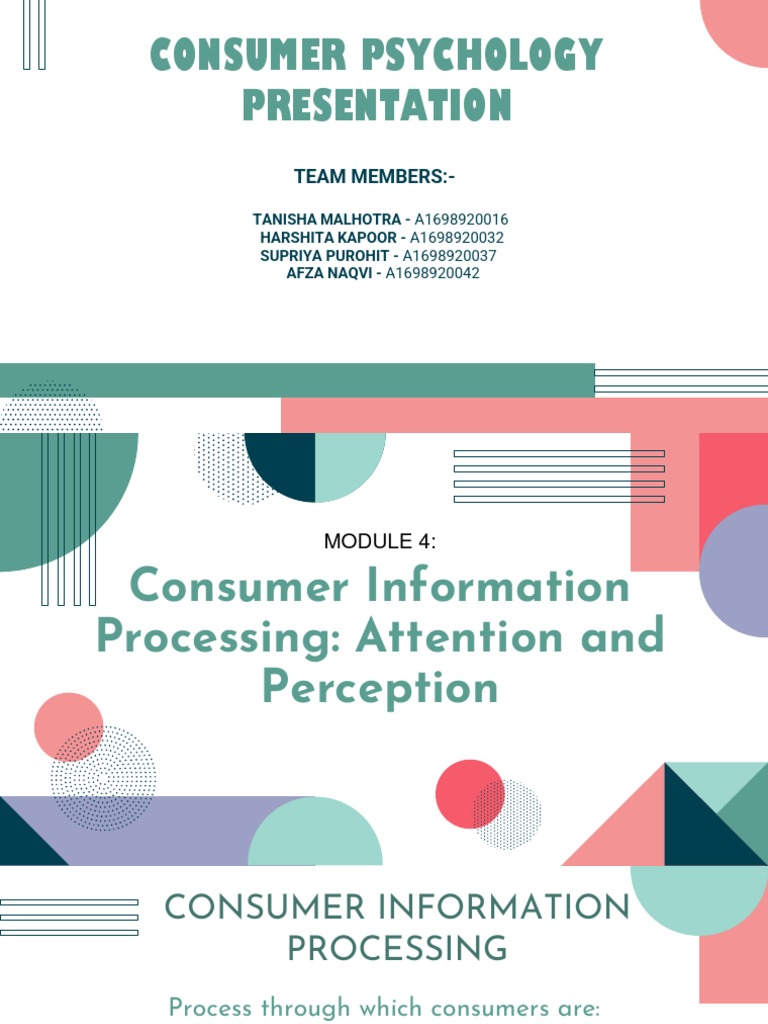 Group 3 - Consumer PPT Final PDF | PDF | Attention | Perception