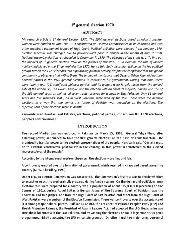 1st general election 1970 1.docx | PDF