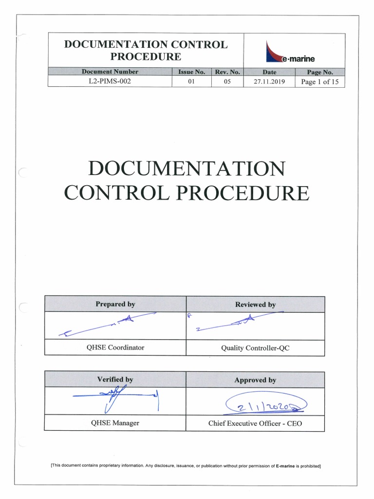 L2-PIMS-002 - Documentation Control PDF | PDF | Specification ...