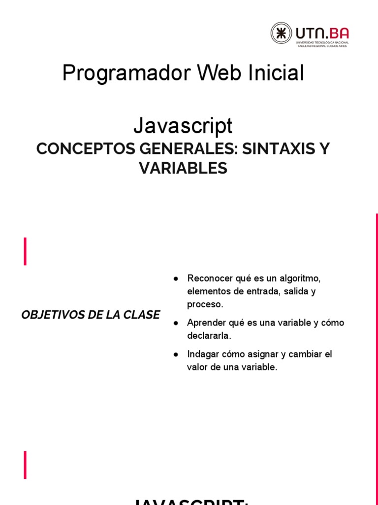 Introducción a JavaScript y Variables | PDF