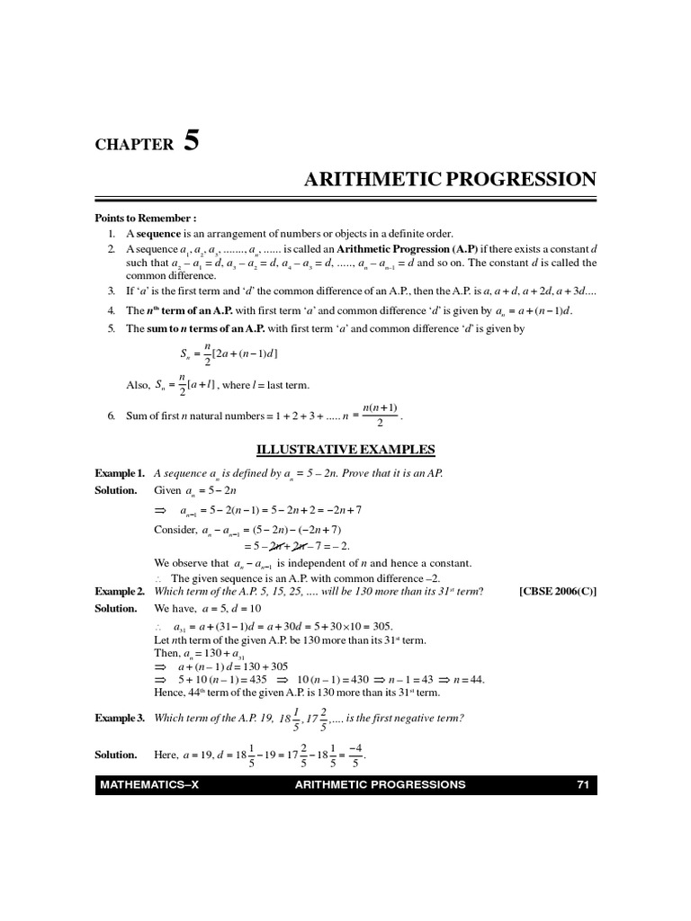 Summarizing Arithmetic Progressions: A Collection of Examples ...