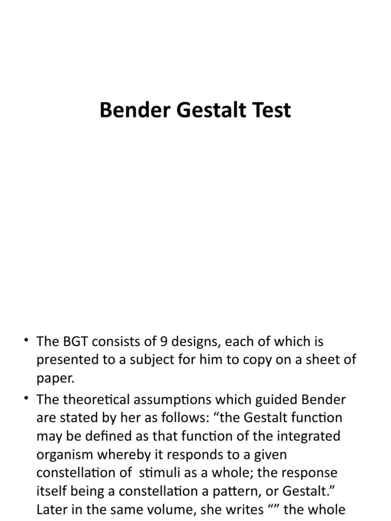 Bender Gestalt Test Interpretation | PDF