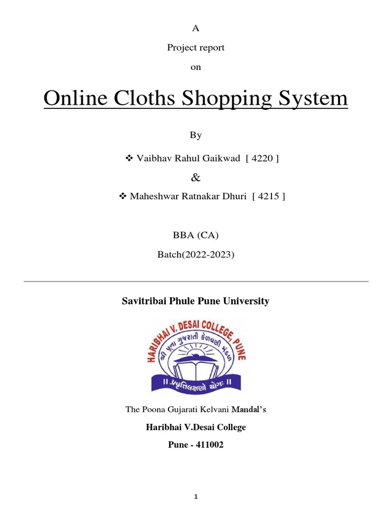 Documentation For For Online Shopping Website | PDF