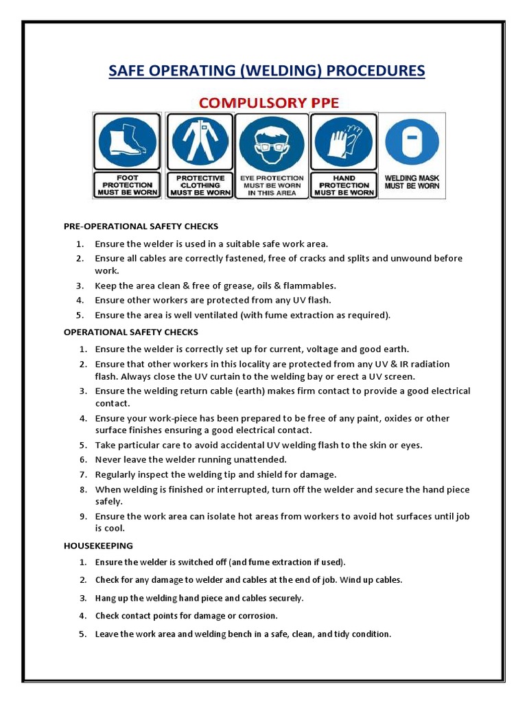 TIG Welding SOP | PDF | Welding | Construction