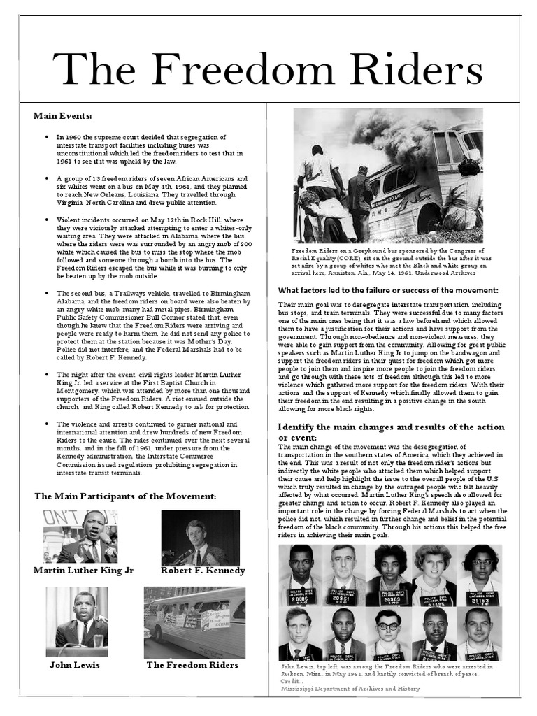 History freedom riders poster | PDF