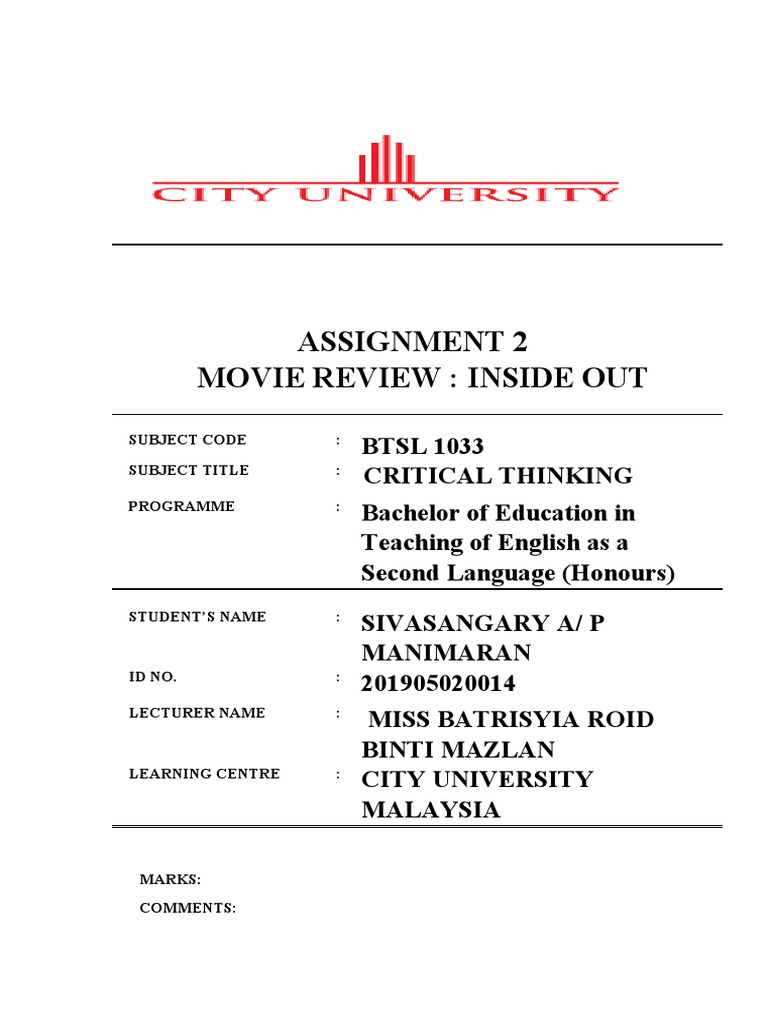 2020 Critical Thinking Assignment 2 | PDF | Thought | Critical Thinking