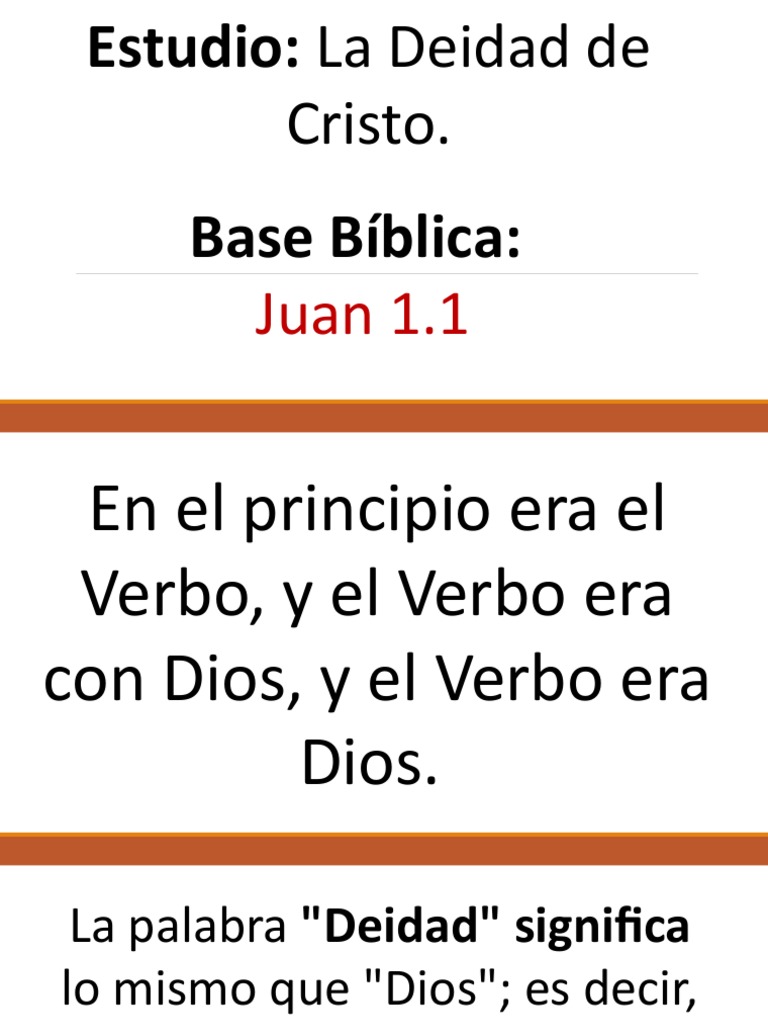 La Deidad de Cristo | PDF | Dios | Esencia