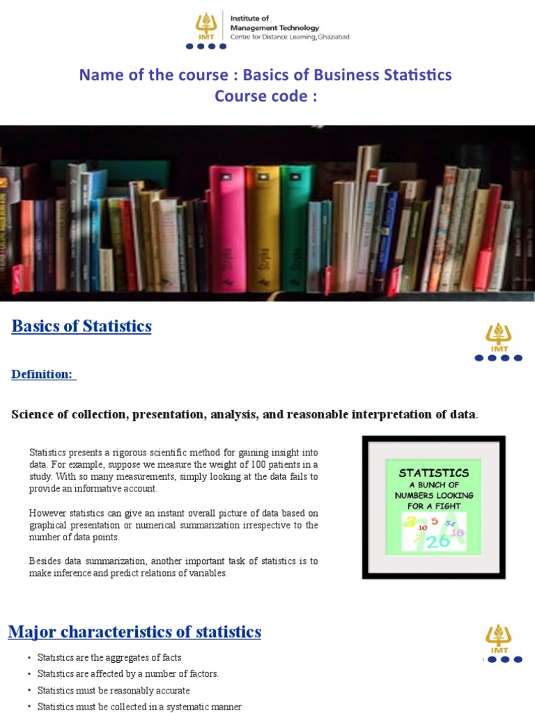 Basics of Business Statistics | PDF