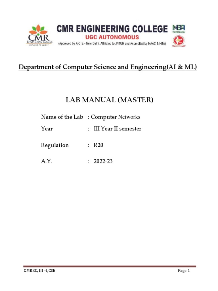 CN Lab MASTER Manual (22-23) PDF | PDF