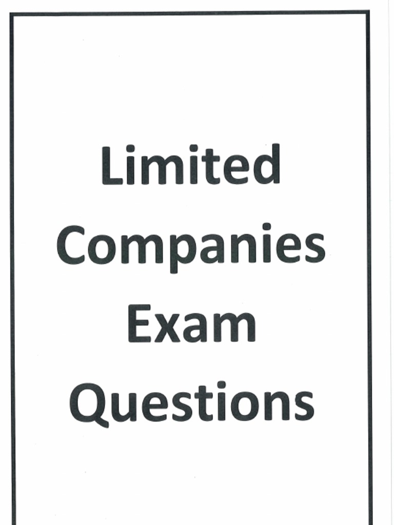 Limited Company Exam Questions PDF | PDF
