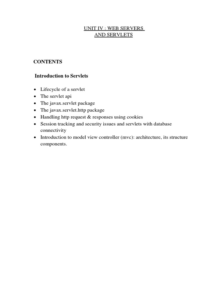 Unit4 Servlets, JSP | PDF | Java (Programming Language) | Http Cookie Unit4 Servlets, JSP | PDF | Java (Programming Language) | Http Cookie