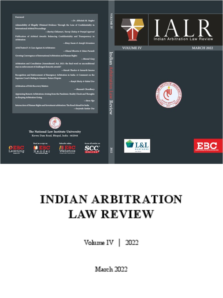 Ialr Vol 4 2022 25032022 PDF | PDF | Arbitration | Confidentiality