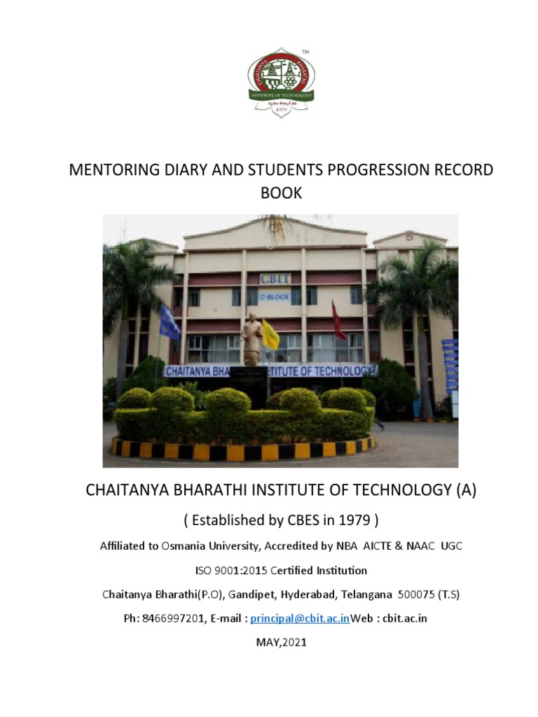 Mentoring Diary and Students Progression Record Book: (Established by CBES in 1979) | PDF