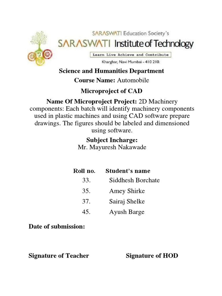 Cad Microproject Pdf Pdf
