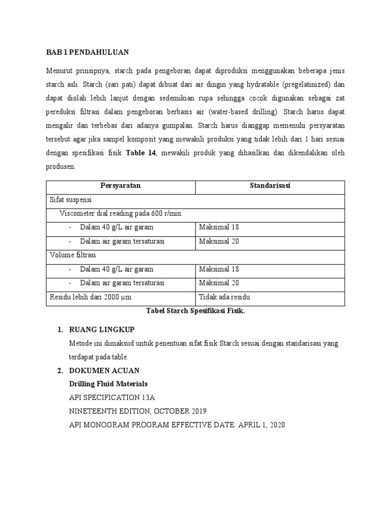 Metode Uji Starch | PDF