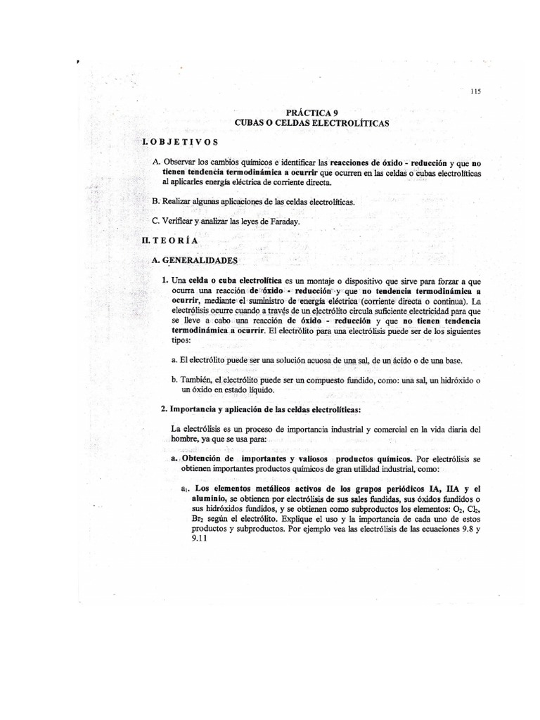 Practica 3 - Celdas Electrolíticas | PDF