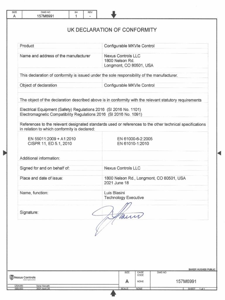 Configurable Mark VIe Control UKCA DOC.pdf | PDF