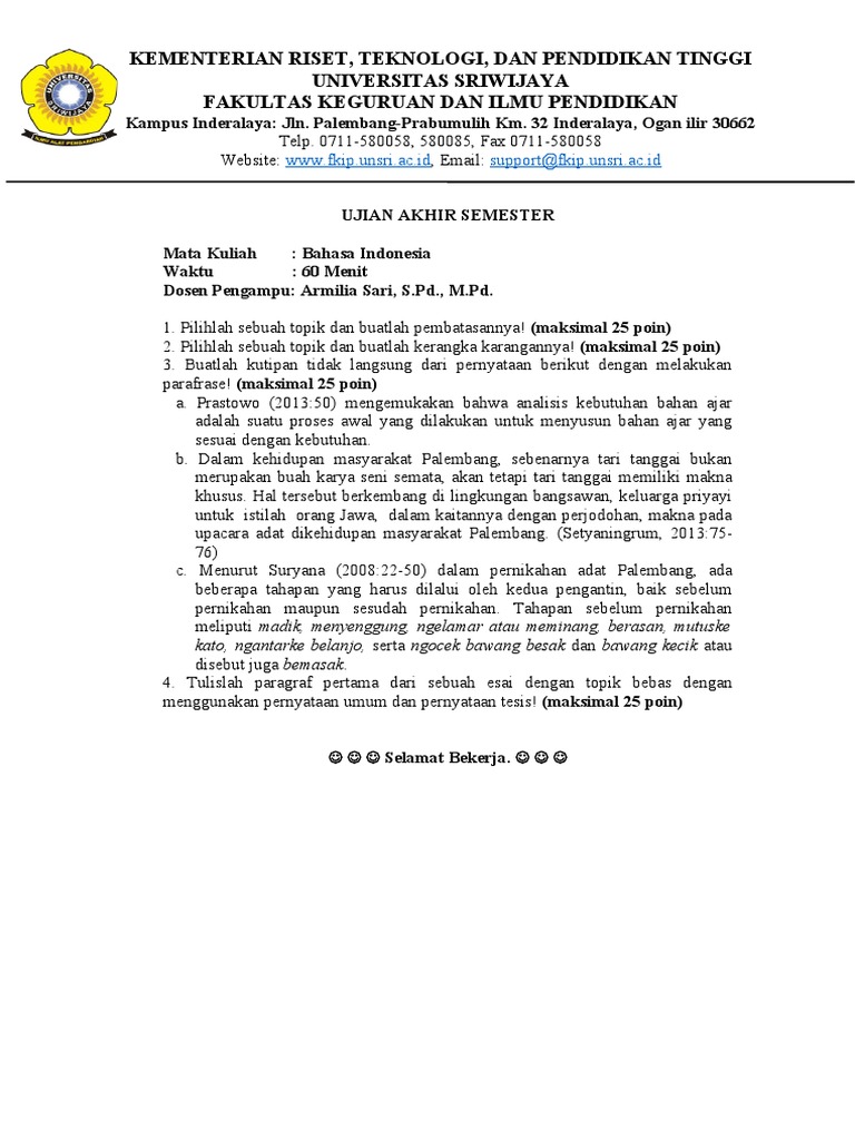 Uas MPK Bahasa Indonesia 2023 | PDF | Ilmu Sosial