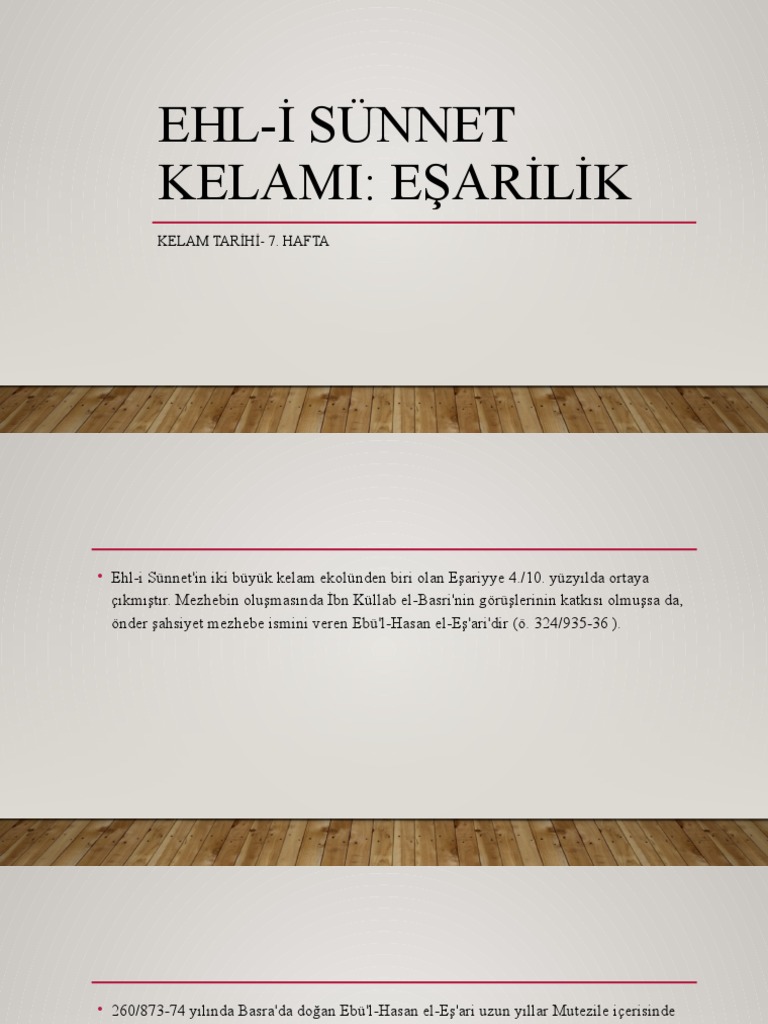 Eşarilik, Kelam Tarihi 7. Hafta | PDF