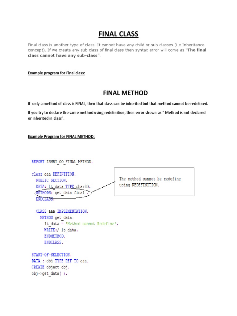 Dshri ABAP FINAL CLASS | PDF