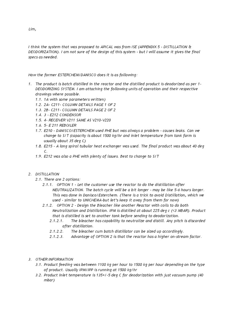 Ipm Distillation & Deodorization-Apical - 8-3-2023 | PDF | Distillation | Applied And ...
