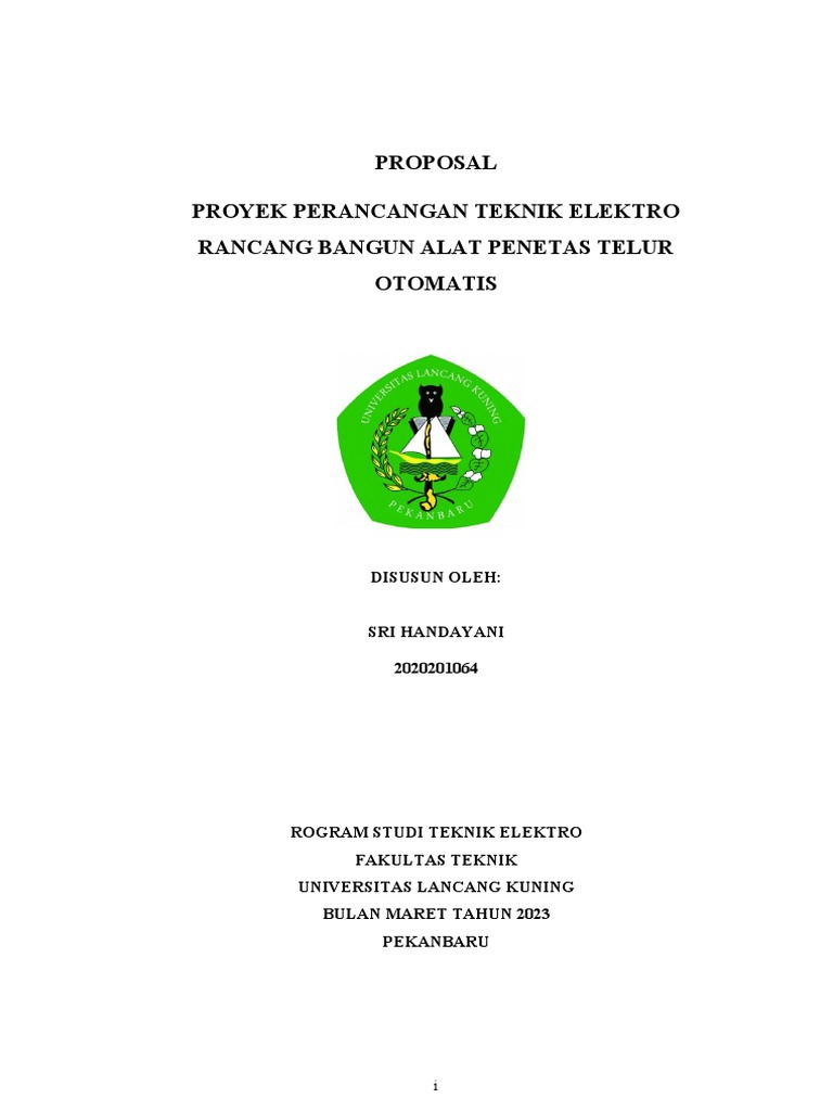 Proyek Perancangan Teknik Elektro 2 SRI HANDAYANI (2020201064) - REV1 | PDF Proyek Perancangan Teknik Elektro 2 SRI HANDAYANI (2020201064) - REV1 | PDF