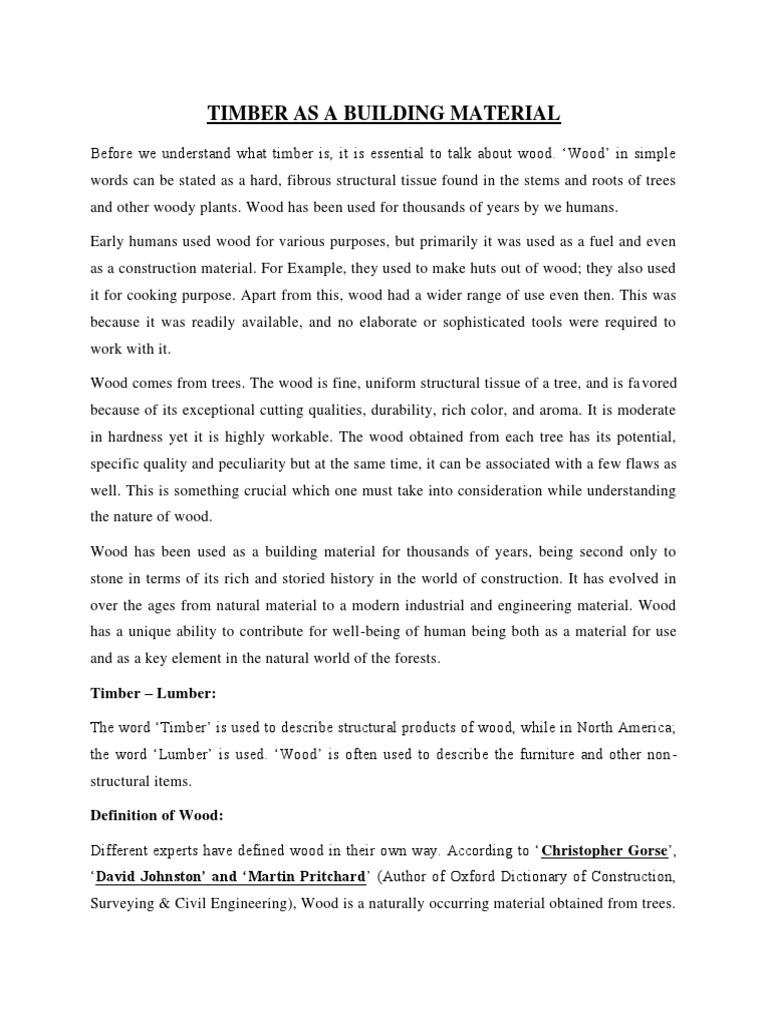 Timber For Construction | PDF