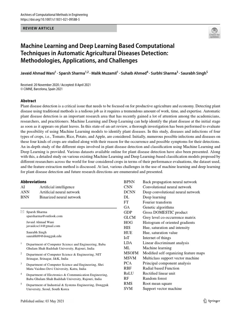 Plant Disease Detection 2 Pdf Computers