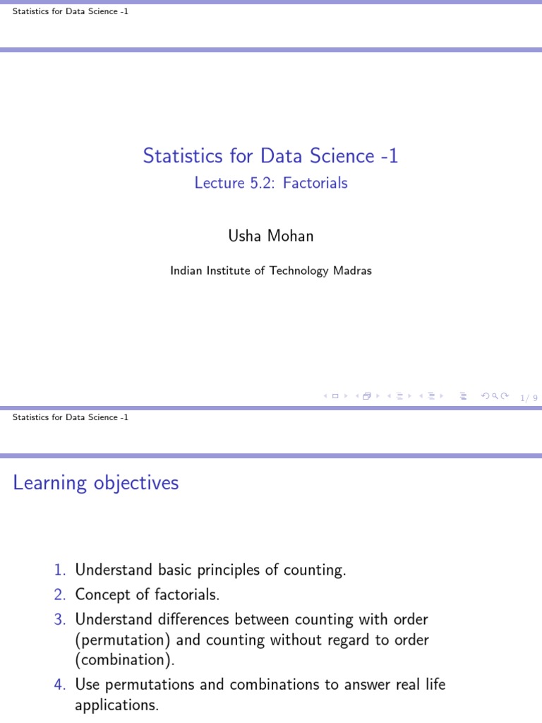 Lecture 5 2permutations And Combinations Factorials Pdf Pdf