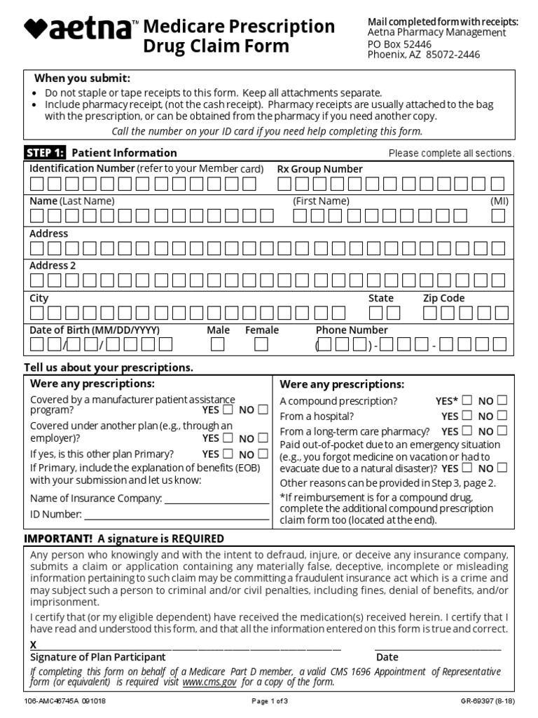 Medicare Drug Claim Form Instructions | PDF | Business