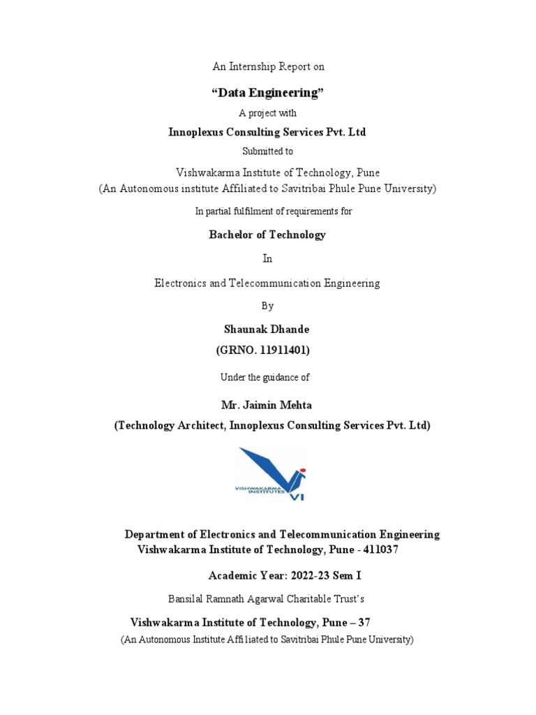 Data Engineering Internship Report | PDF | Selenium (Software) | World Wide Web