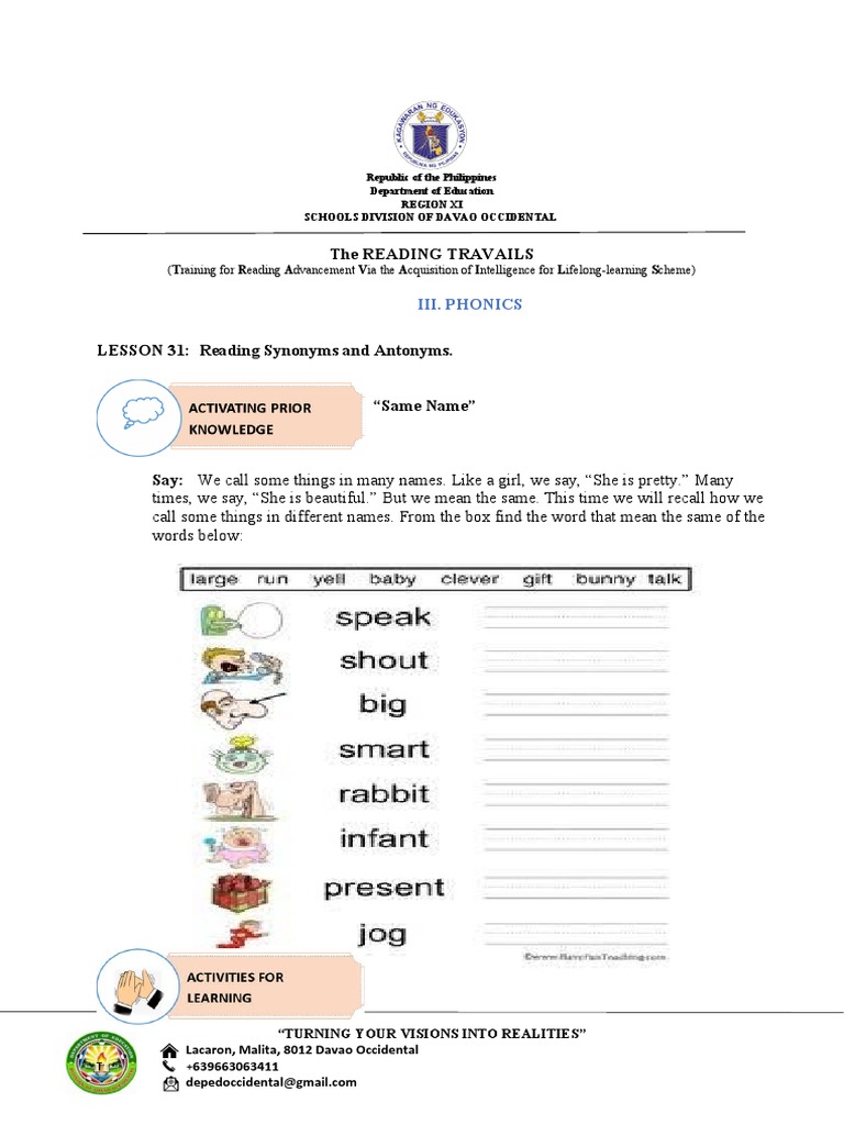 Vocabulary Lesson 31 | PDF