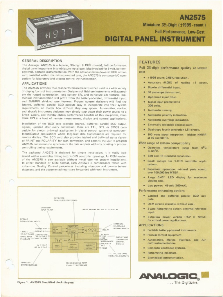 Analogic AN2575 PDF | PDF