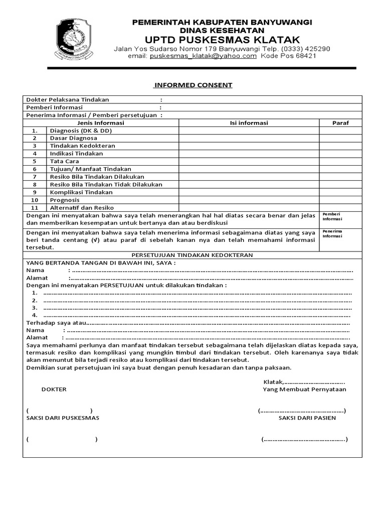 INFORMED CONSENT PKM Klatak | PDF