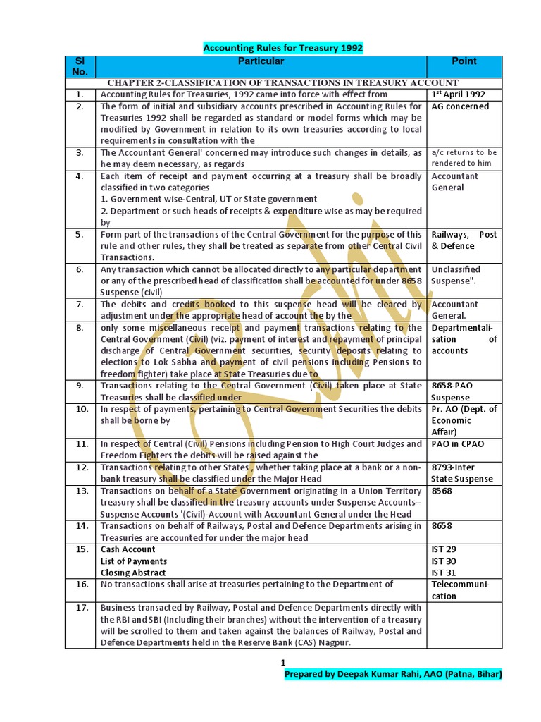 Accounting Rules For Treasury 1992 PDF | PDF