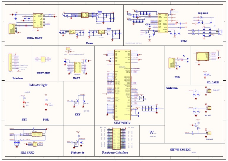 SIM7600G H 4G HAT Schematic PDF | PDF