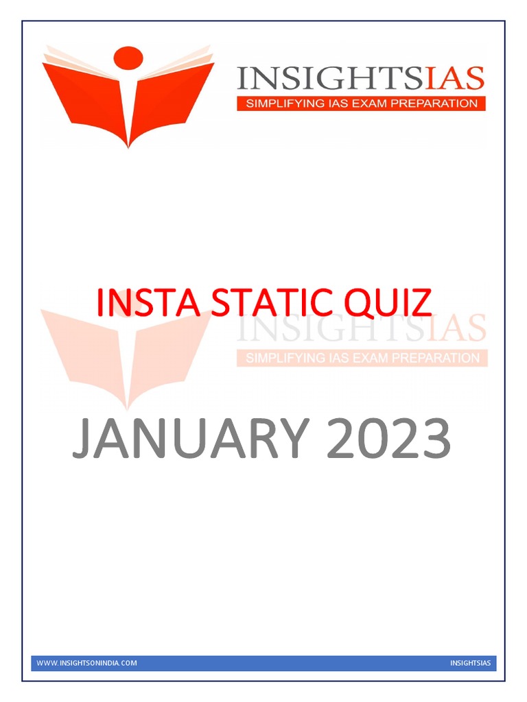 INSTA January 2023 Static Quiz Compilation | PDF