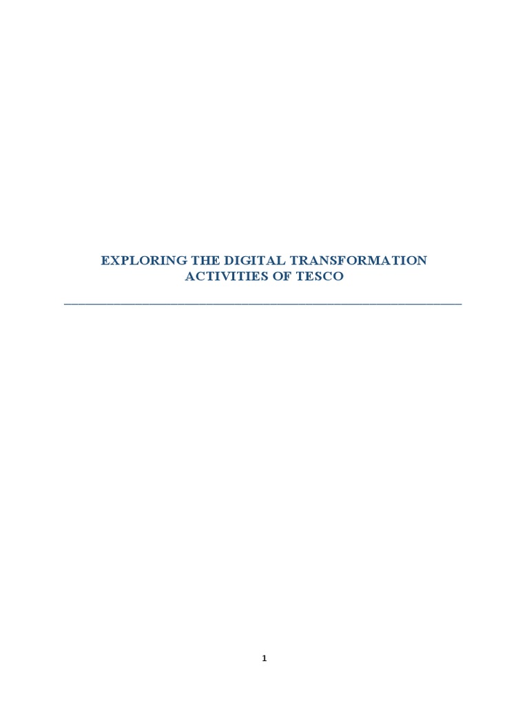 Tesco's Digital Transformation Journey | PDF | Retail | Tesco