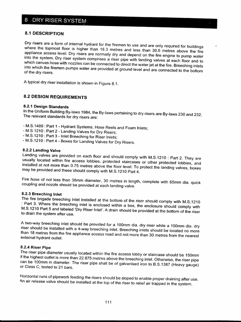 Guide To Fire Protection in Malaysia (2006) - 8. Dry Riser System PDF ...