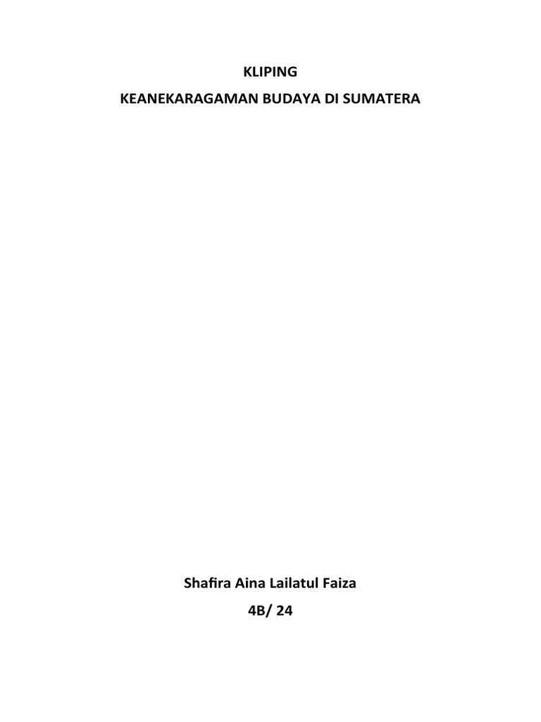 Kliping Sumatera | PDF