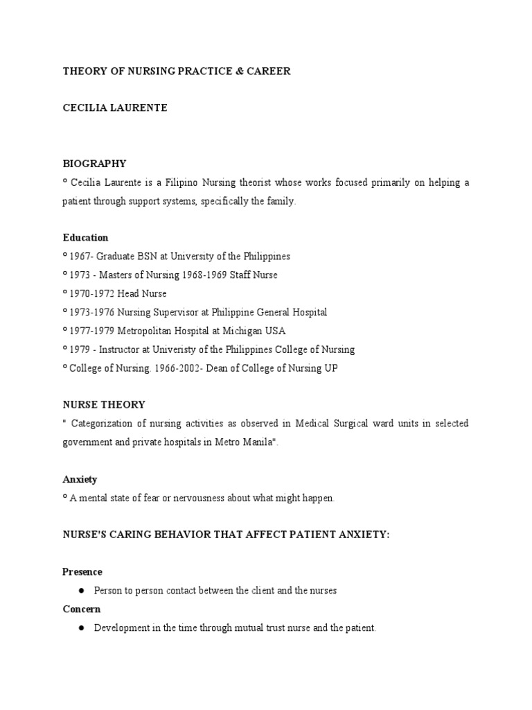 Laurente's Nursing Practice Theory | PDF