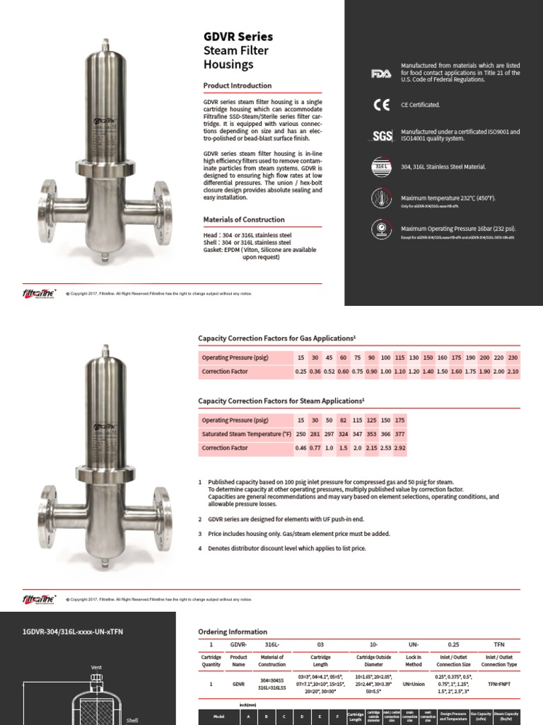 Steam Filter Housing PDF | PDF