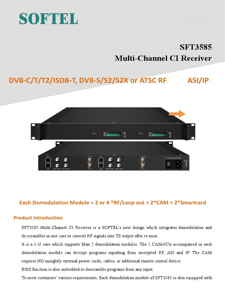 SFT3585 Multi-Channel Receiver 2021.10.18 PDF | PDF