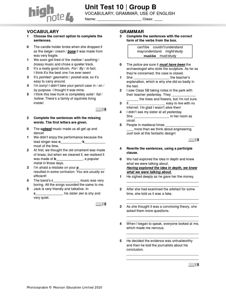 HighNote4_Unit_Language_Test_Unit10_GroupB.pdf | PDF