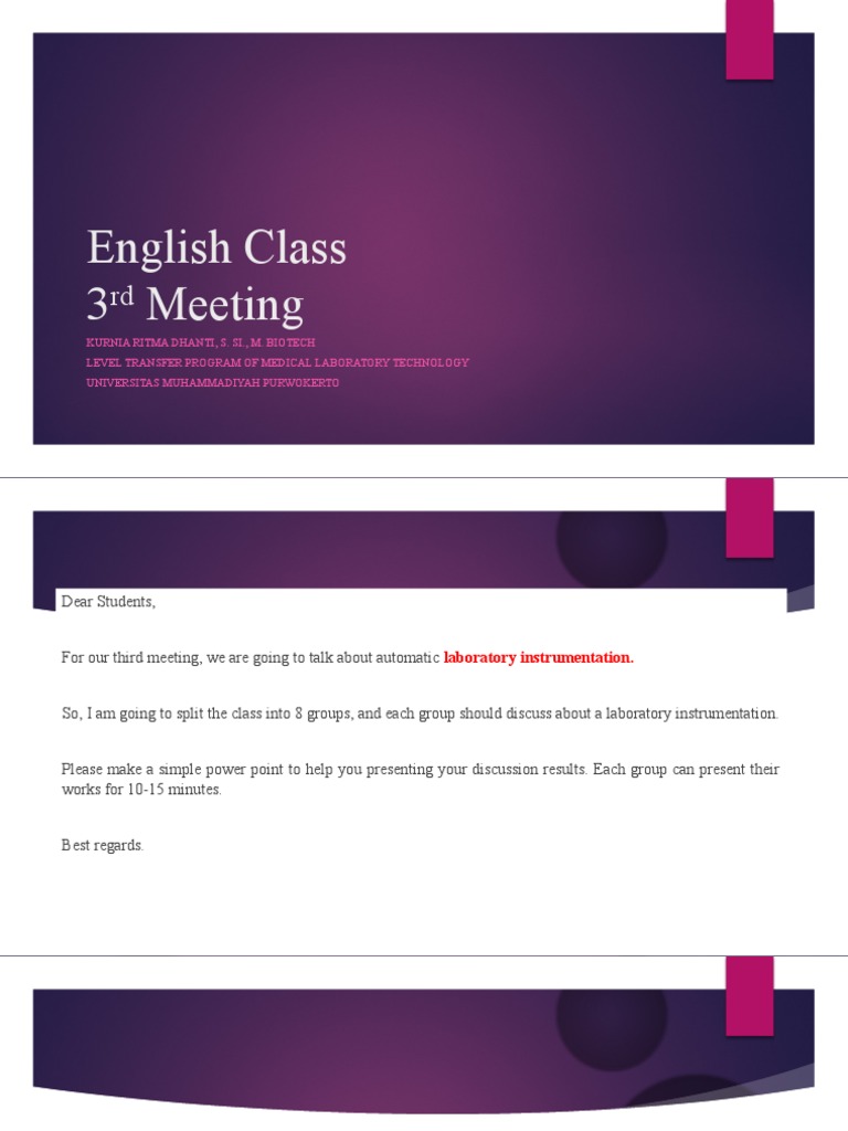 English Class 3rd Meeting | PDF