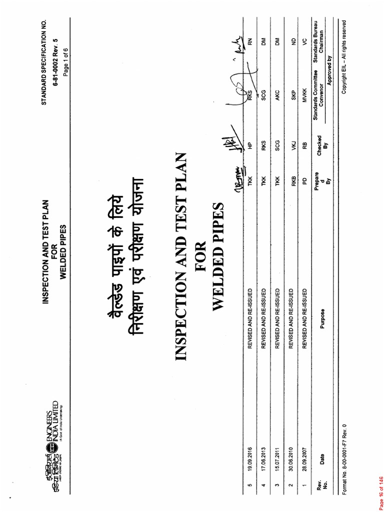 ITP Welded Pipes | PDF